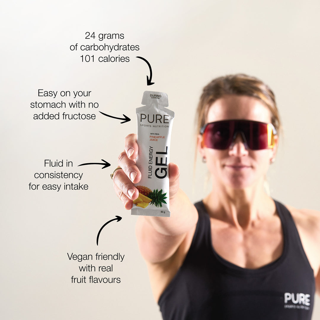 PURE Fluid Energy Gel - Raspberry + Caffeine – PURE Sports Nutrition