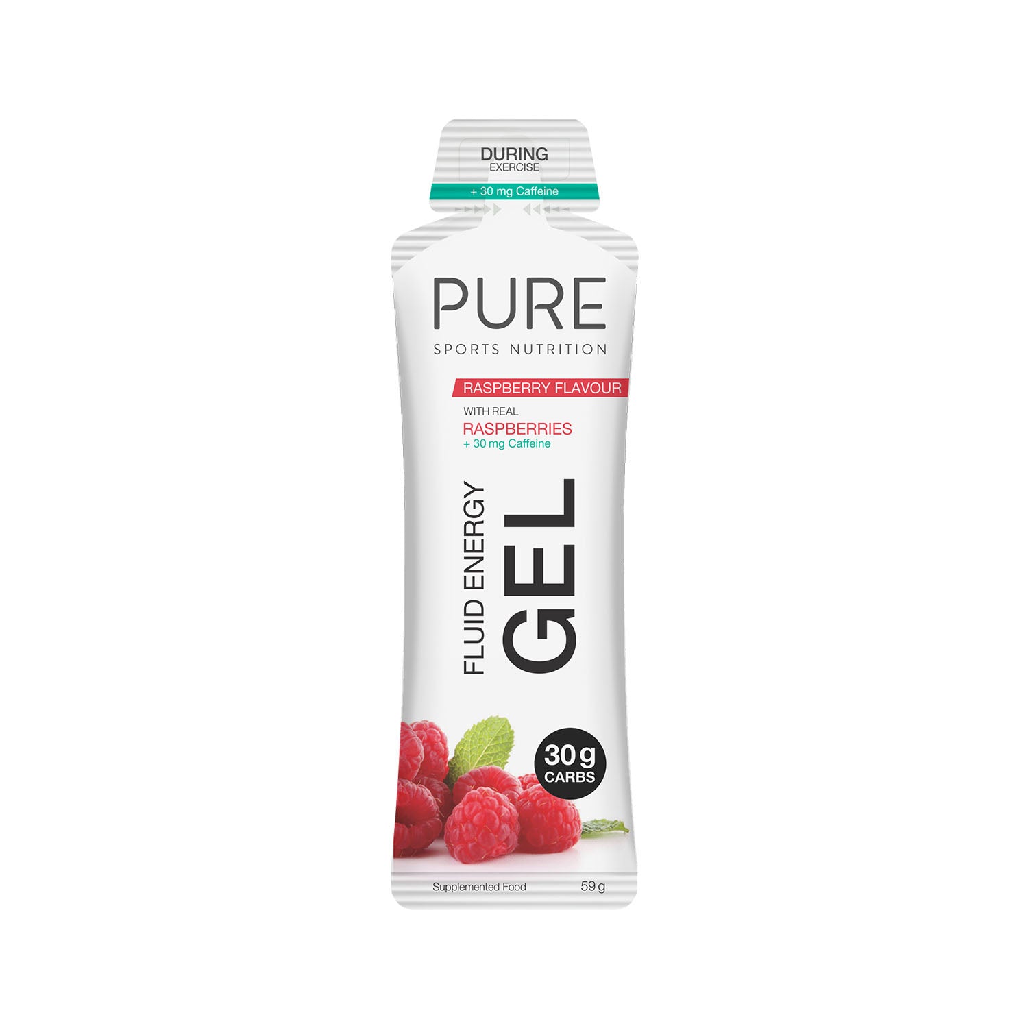 PURE Fluid Energy Gel - Raspberry + Caffeine – PURE Sports Nutrition